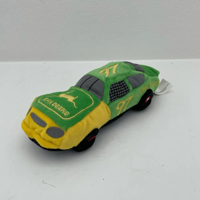 JOHN DEERE GREEN and Yellow Nascar Race Car Plush Beanie Toy £11.82 ...