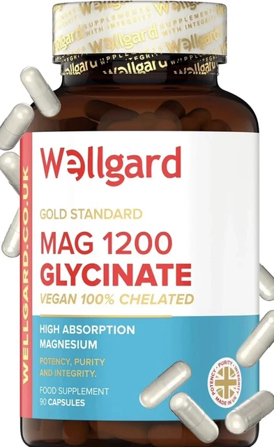 MAGNESIUM GLYCINATE, MAG 1200, 100% NRV Optimal Strength Bisglycinate ...