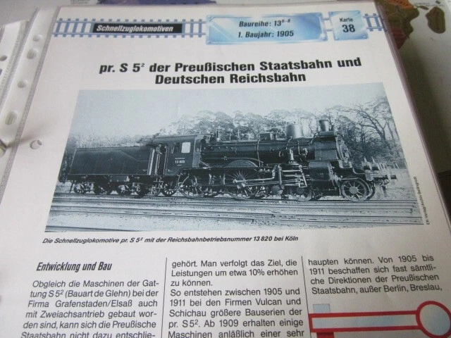 DEUTSCHE DAMPFLOKS MIT Risszeichnung S38 pr S 5² Preußen BR 13.6-8 EUR 4,63 - PicClick DE