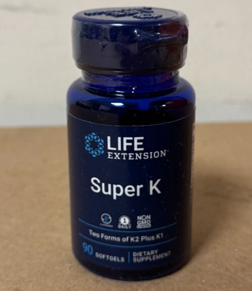 LIFE EXTENSION SUPER K Two Forms of K2 Plus K1 Dietary Supplement - 90 ...