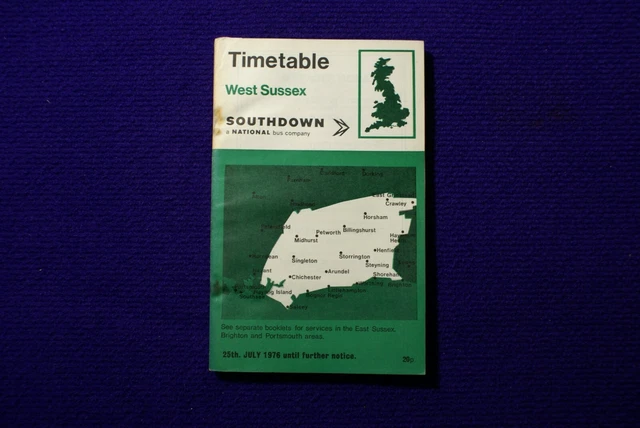 SOUTHDOWN BUS COACH Transport Timetable Route Map West Sussex Edition ...