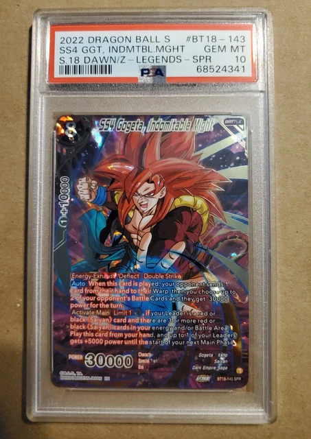 2022 DRAGON BALL Super Dawn SS4 Gogeta Indomitable Might SPR BT18-143 PSA 10 EUR 73,70 - PicClick IT