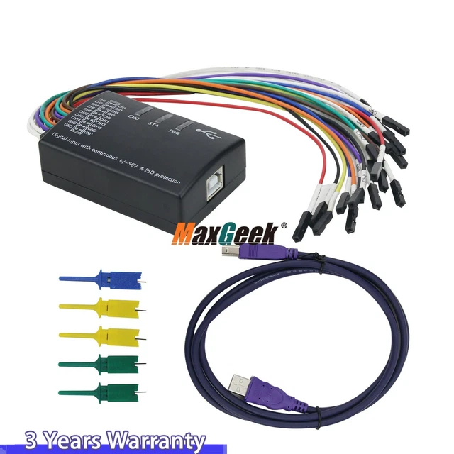 MINI 16 LOGIC Analyzer USB 100M Max Sample Rate 16CH 1.1.34 for 1.2.10 ...