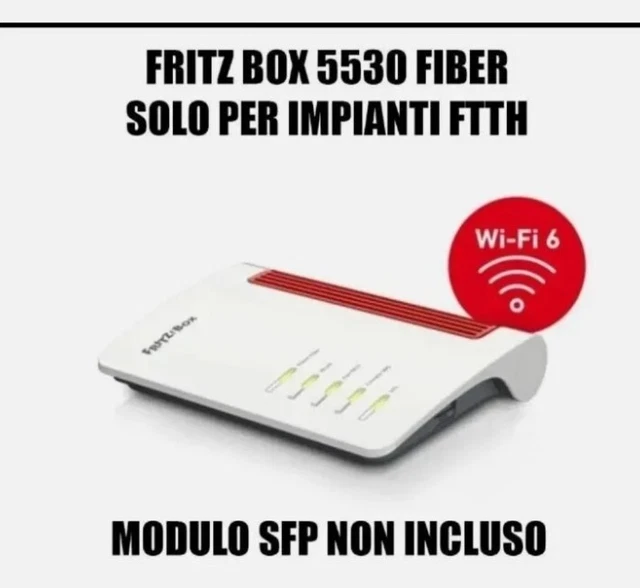 FRITZ BOX 5530 Fiber Router Mesh Modem WiFi 6 FTTH Fibra 2.400Mbit ...