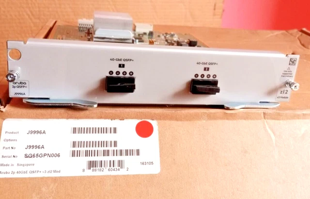 1 STCK. HPE Aruba J9996A 2P 40GBE QSFP + V3 ZI2 MODUL GEBRAUCHT MIT ...