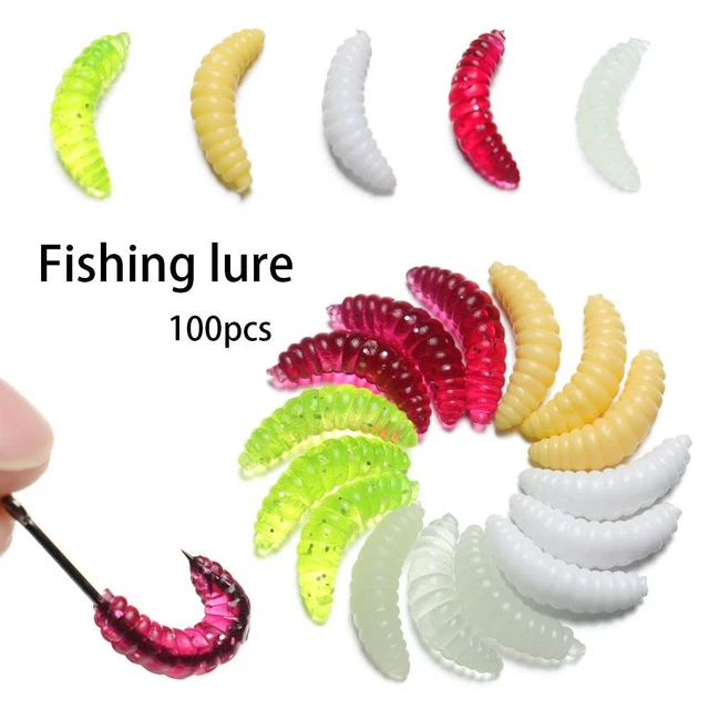 HEAD SMELL WORMS Simulation Bait Maggot Gru Fishing Lures Bread Bug ...