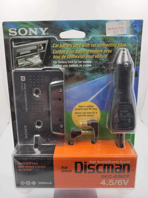 SONY CD WALKMAN Car Connecting Kit Battery Cord Cassette Adapter (DCC ...