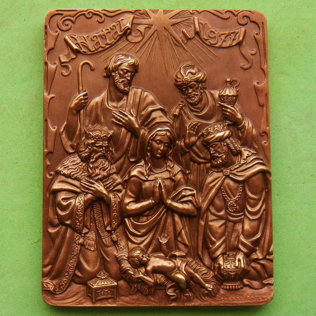 RELIGIOUS NATIVITY OF Jesus Virgin Mary Three Wise Men Magi BIG Bronze ...