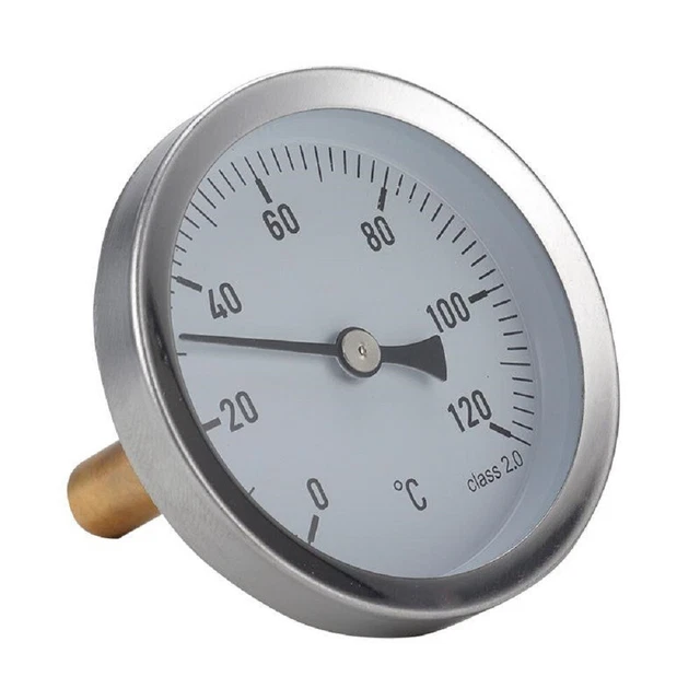 1/2 BSPT TAPER Thread Rear Entry Metal Thermometer 63mm Dial Hot Water ...