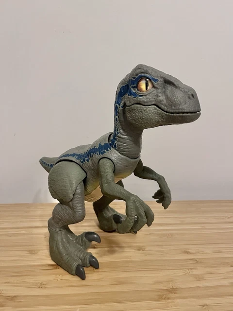 JURASSIC WORLD DINO Rivals Primal Pal Blue Velociraptor Dinosaur Figure ...