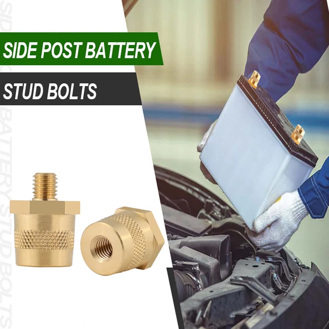 BATTERY POLE ADAPTER Terminal Connector Brass M8 Thread Positive ...