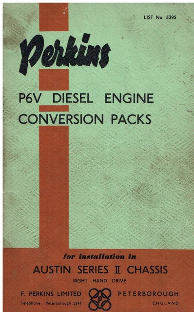 AUSTIN SERIES II Truck Perkins P6V Diesel Engine Conversion Kit ...