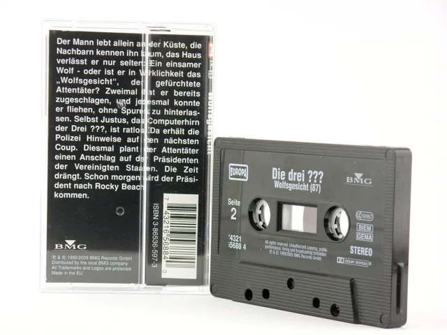 DIE DREI ??? 87 Fragezeichen Wolfsgesicht Europa BMG schwarz MC 333 EUR ...