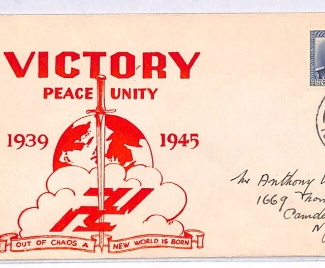 NEW ZEALAND WW2 V FOR VICTORY Cover Illustrated Doyleston USA Camden ...