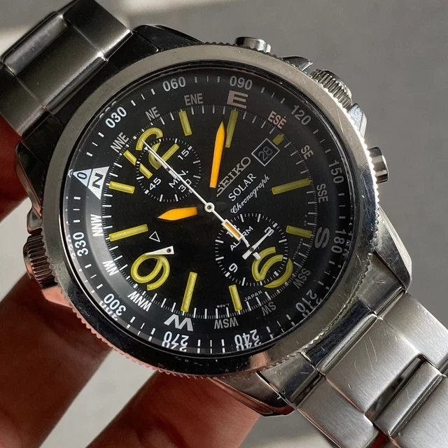 RARE MONTRE VINTAGE Seiko SSC093 Chronograph Adventure Solar Classic ...