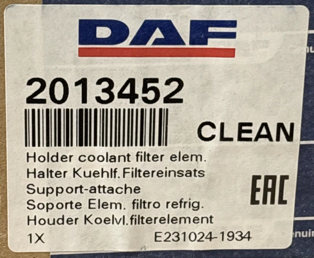~ BRAND NEW Genuine Paccar Mx-13 Coolant Filter Element Holder ...