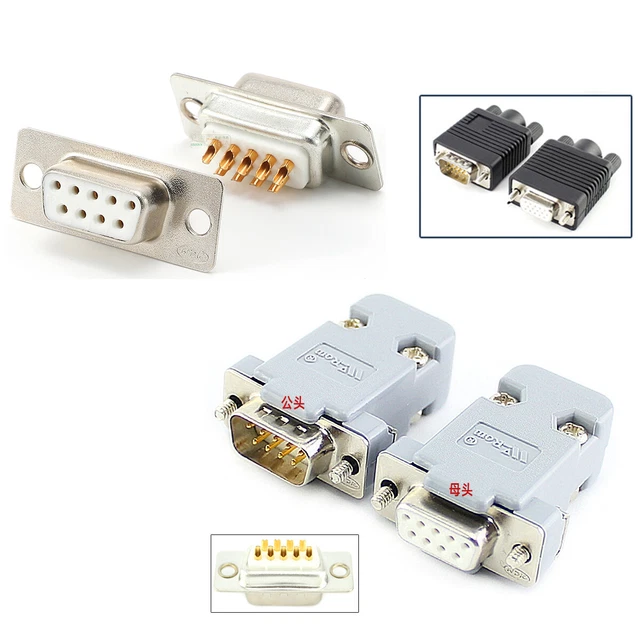 9 PIN D-SUB DB9 RS232/485 VGA Solder Connector Port Protector ...