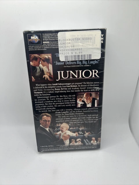 VINTAGE JUNIOR 1994 VHS Tape Movie Classic - Arnold Schwarzenegger ...