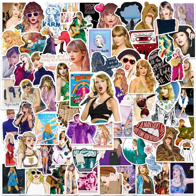 100PCS WATERPROOF TAYLOR Swift Stickers Water Bottles Laptop Skateboard ...