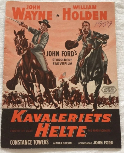 THE HORSE SOLDIERS John Wayne William Holden Vintage 1959 Danish Movie ...
