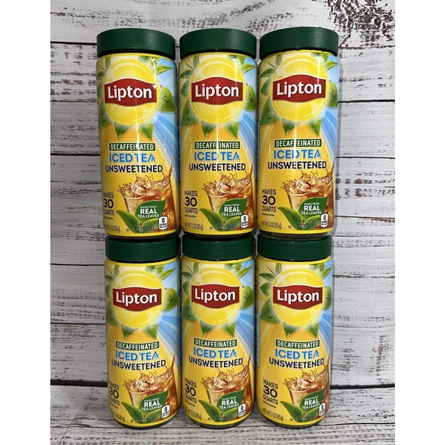 6 JAR LIPTON Iced Tea Mix Decaffeinated Unsweetened 30 Qt Instant $140. ...