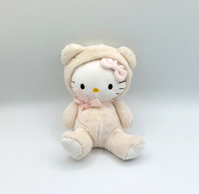 PELUCHE DOUDOU HELLO Kitty déguisé en ours SANRIO H&M beige blanc nœud ...