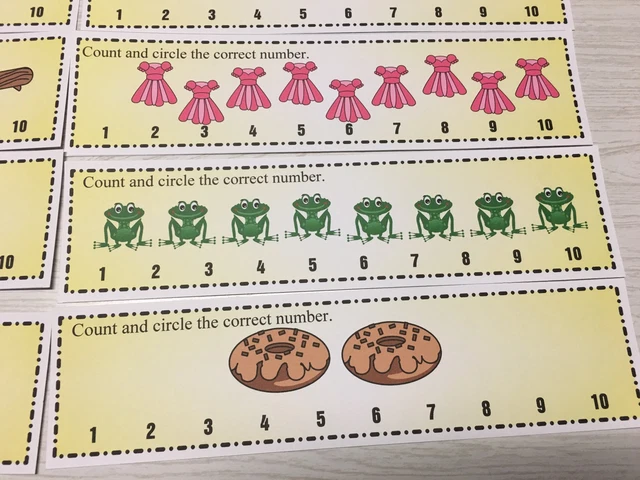 COUNTING - LEARNING Center Kit- Math Counting 1 - 10 Laminated Dry ...