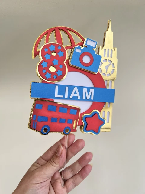 LONDON CAKE TOPPER, Personalised Cake Topper, Travel Cake Topper £17.36 ...