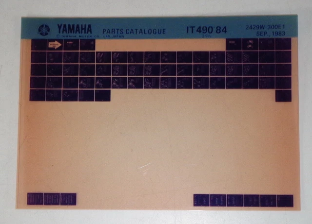 MICROFICHE PARTS CATALOGUE/SPARE Parts Catalog Yamaha It 490' 84 Stand ...