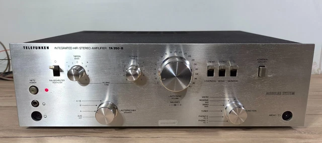 TELEFUNKEN TA-350 B STEREO AMPLIFICATORE INTEGRATO 2x50 WATT PHONO ...