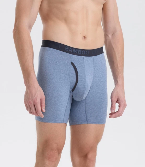 BAMBOO COOL MENS Soft Underwear4-Packno Ride Up Boxer Briefs Fly ...