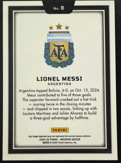 2024-25 OBSIDIAN SOCCER Lionel Messi Black Color Blast £550.00 ...