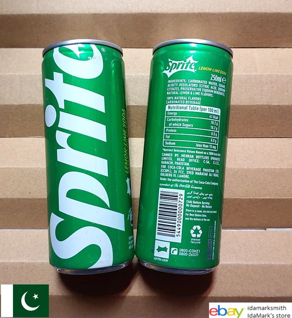 EMPTY SPRITE CAN PAKISTAN 250ml Coca-Cola 2024 Collect Asia 6" Tall PK ...