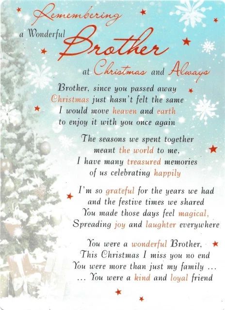 REMEMBERING A WONDERFUL BROTHER Christmas memorial grave graveside card + holder £3.16 - PicClick UK