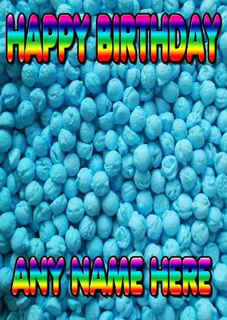 PERSONALISIERTE GLÜCKWUNSCHKARTE BLUE Millions süße Themen Geburtstag ...