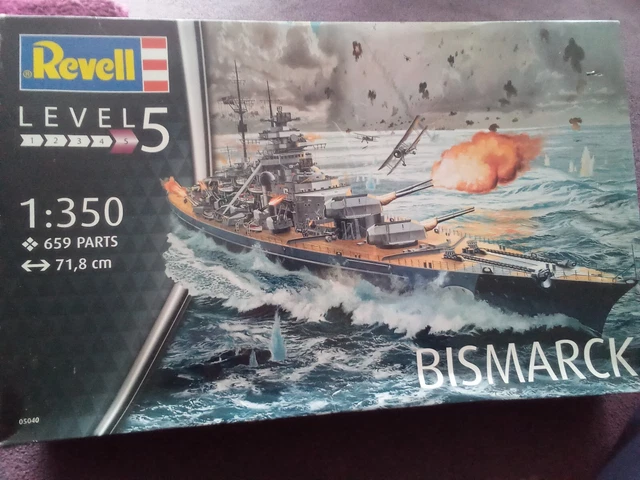 REVELL & BISMARCK " heavy Battleship - over 2 feet long !! 1/350 scale ...