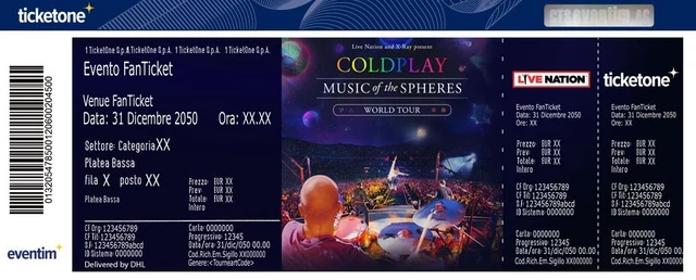 BIGLIETTO VIP PACKAGE COLDPLAY MUSIC OF THE SPHERES Stadio San Siro ...