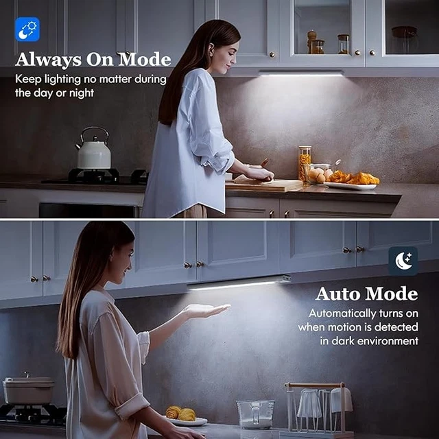 UNDER CABINET LED Lights Motion Sensor | Rechargeable Wireless Stick On ...
