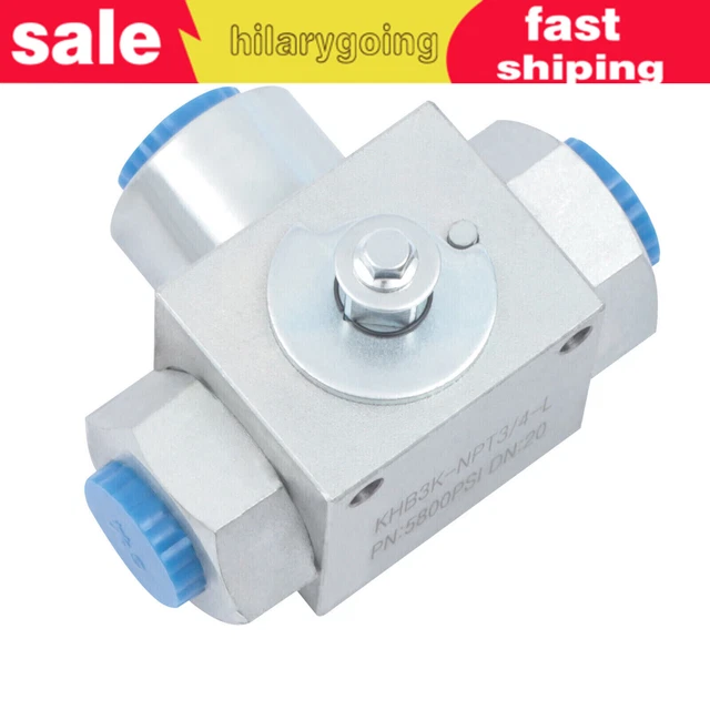 THREE-WAY HYDRAULIC BALL Valve 3/4" NPT Bi-directional High Pressure ...