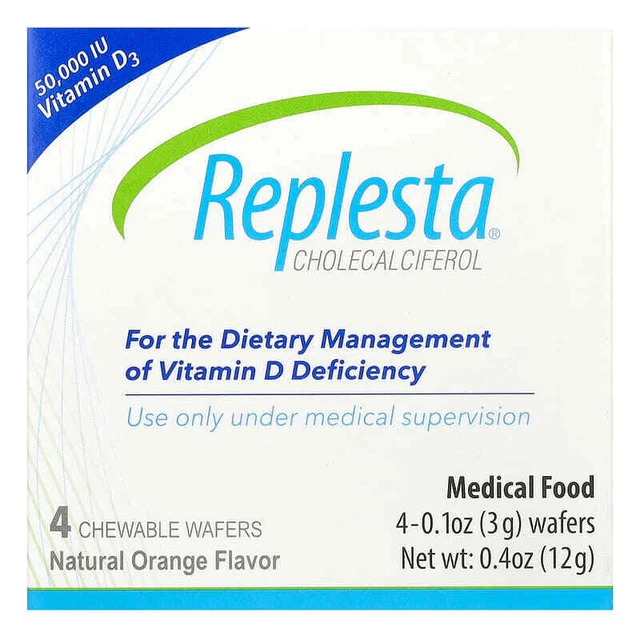 REPLESTA, CHOLECALCIFEROL, VITAMIN D3, Orange, 50,000 IU, 4 Chewable ...