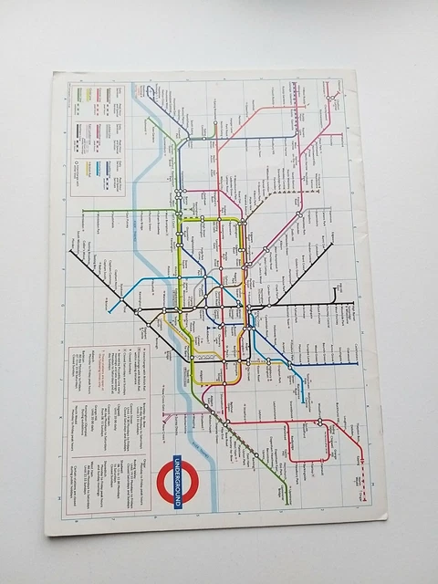 1986 VICTORIA LINE Timetable London Underground Tube Map £9.99 ...