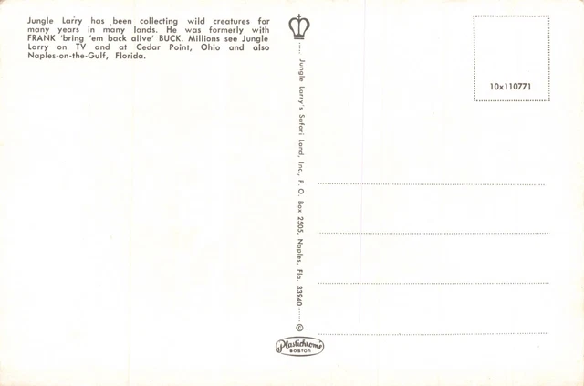 POSTCARD SNAKE BOA Constructor Jungle Larry & Safari Jane TV Shows ...