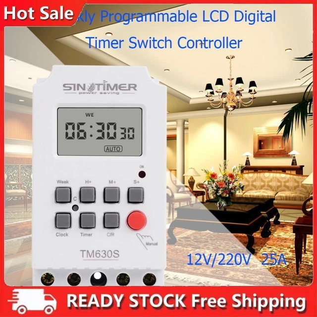 OROLOGIO DI IMPOSTAZIONE controller interruttore timer digitale programmabile settimanale LCD 7 ...