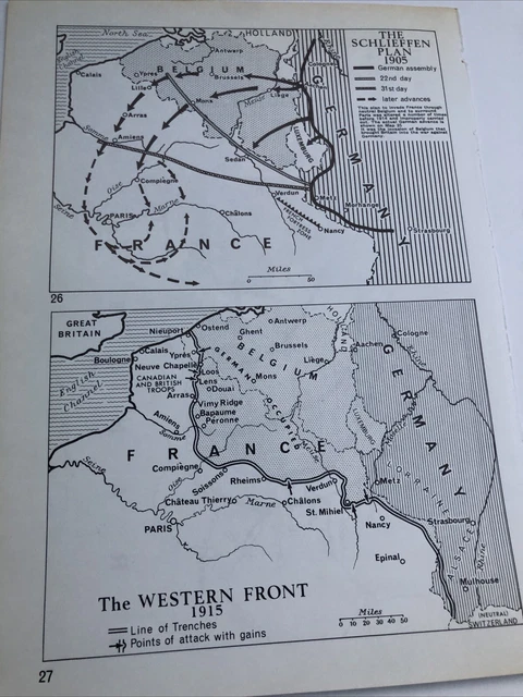 MAP OF THE Western Front 1914 1915 Schlieffen Plan 1905 Print MG #25 £5.50 - PicClick UK