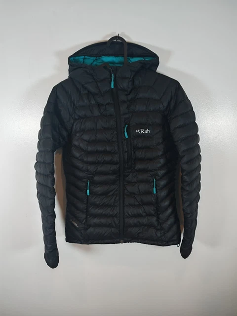 RAB MICROLIGHT ALPINE Down Puffer Jacket Women's UK 8 Black/Teal £63.10 ...