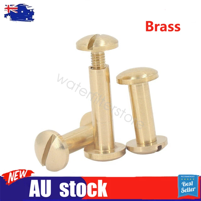 BRASS BELT SCREW Leather Craft Chicago Nail Solid Rivets Stud Head ...