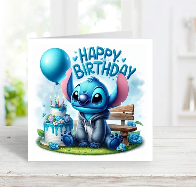 PERSONALISED STITCH BIRTHDAY Card, Birthday Cards, Lilo and stitch ...