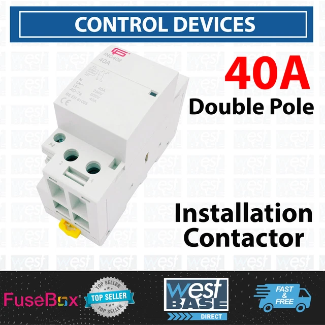 FUSEBOX INC402 INSTALLATION Contactor DOUBLE POLE 2P 40 Amp Control ...