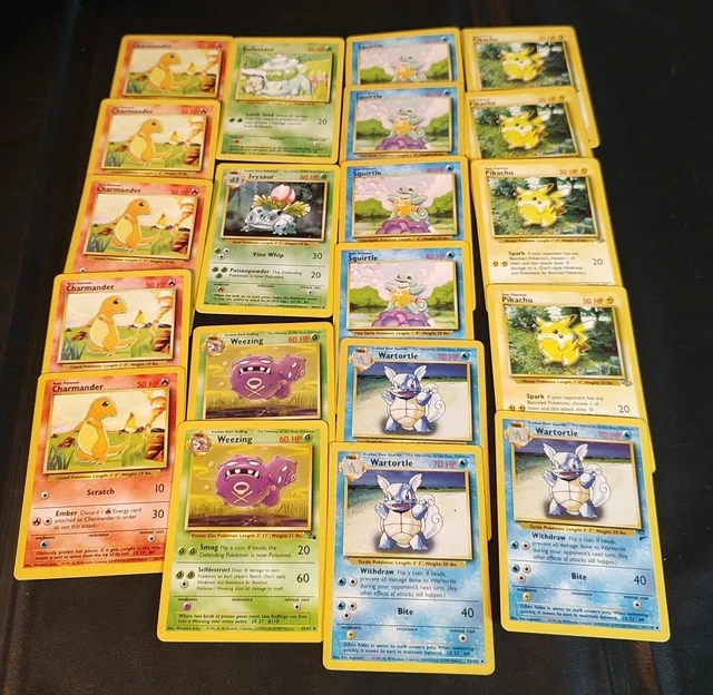 LOT WOTC POKÉMON JCG Bulbasaur Charmander Pikachu Gicel Base Jungle ...