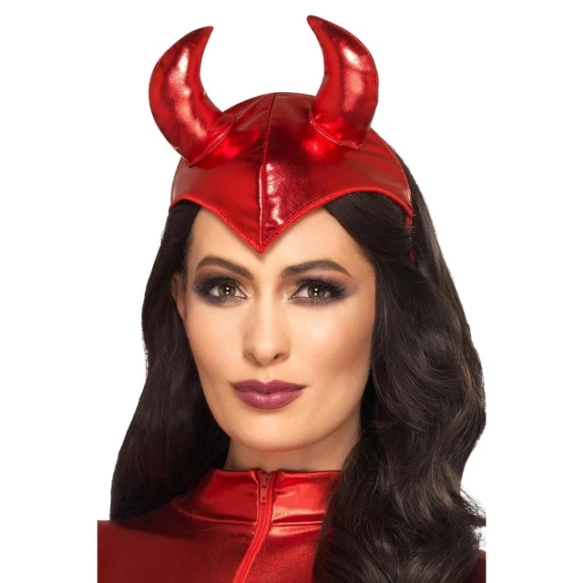 SMIFFYS FEVER DEVIL Horns Headband Red One Size Halloween Ladies Fancy ...